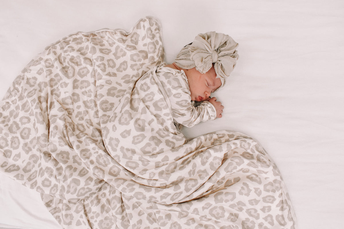 Natural Leopard | Plush Swaddle Blanket