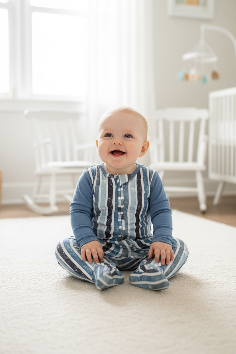Hendrix Zip Footie: Cozy Bamboo Baby Sleepwear